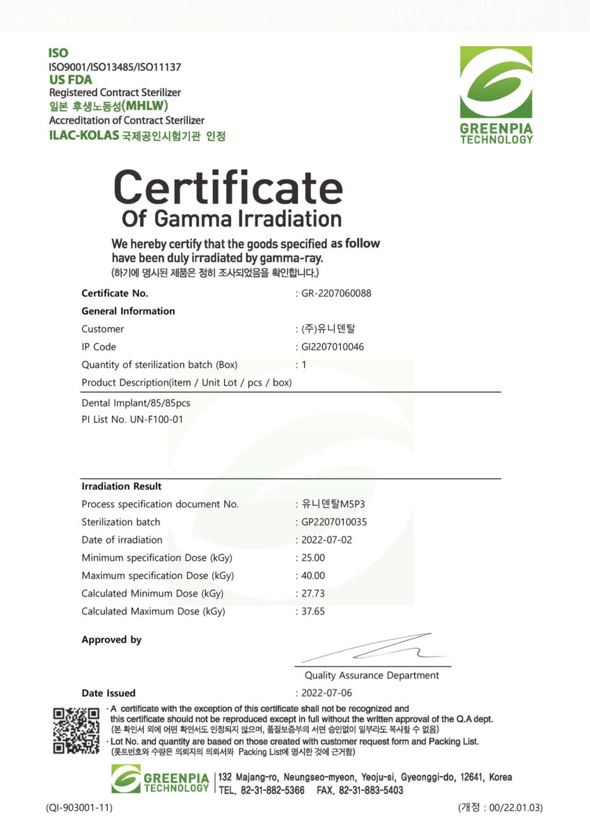 Certificate - symphonyimplant